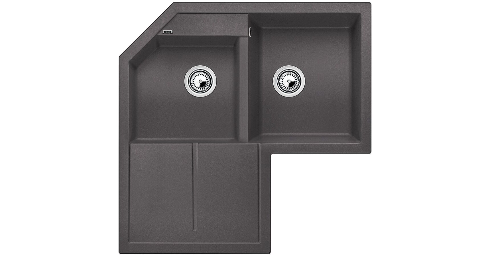 BLANCO METRA 9 E Silgranit kétmedencés sarok gránit mosogató, palaszürke
