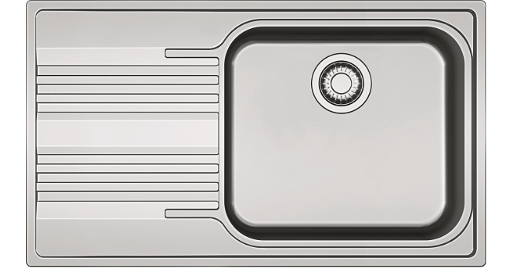 FRANKE SMART SRX 611-86-LB inox mosogató, dugóemelő, szifonnal, balos
