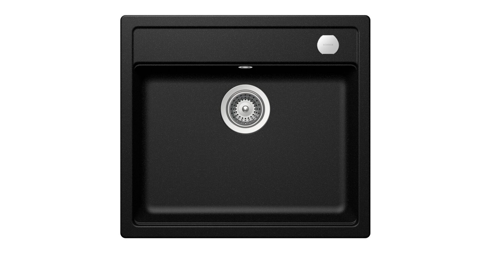 Schock Mono N-100 Cristadur Magma gránit mosogató automata dugóemelő, szifonnal, fekete-szemcsés